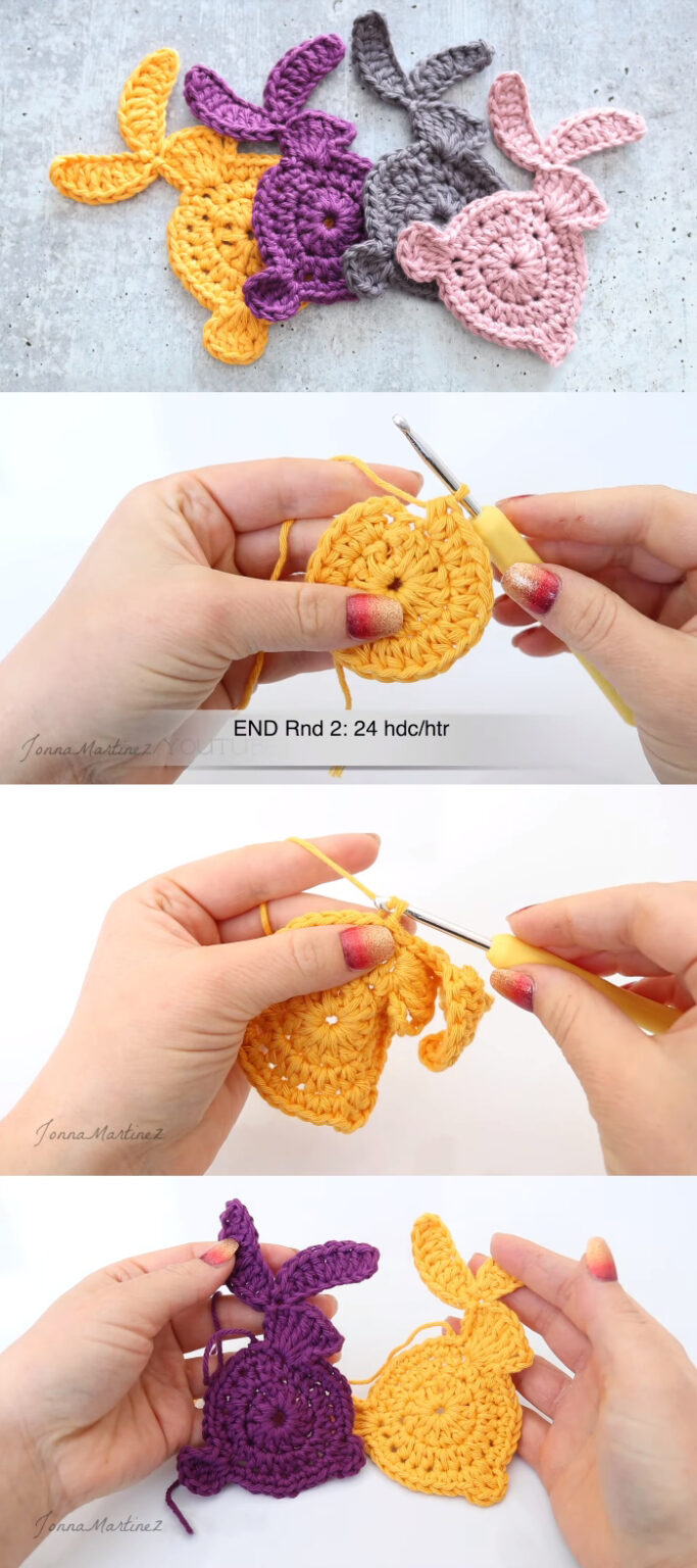 How To Crochet Easy And Simple Bunny Applique/Motif - todaynewsfixer