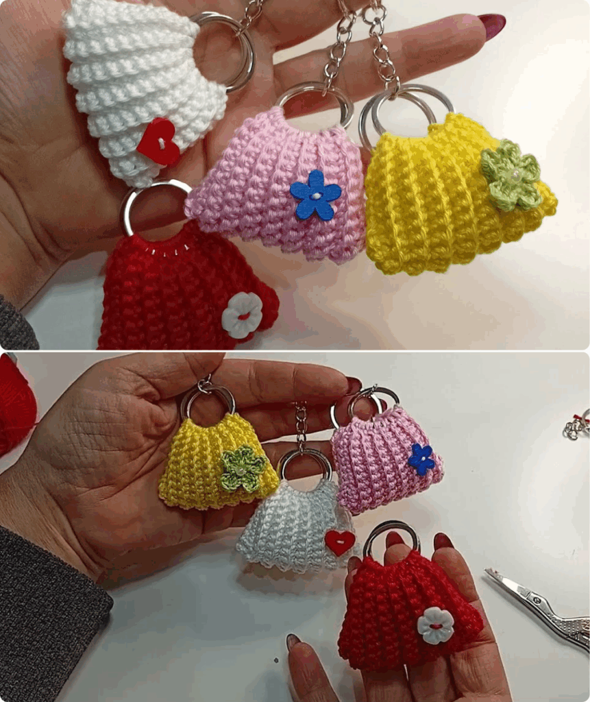 🧶 EASY AND QUICK CROCHET KEY RING PURSE – Step-by-Step Guide ...