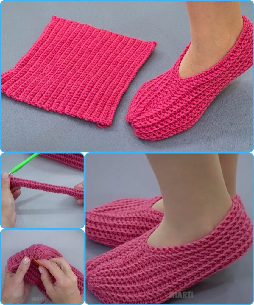 How to Make These Simple Knitted Slippers - Crocheteveryday
