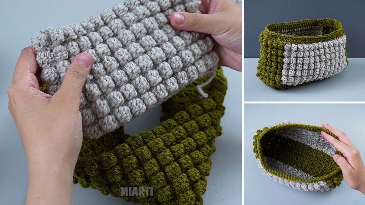 🌼 How to Crochet a Bobble Stitch Cosmetic/Clutch Bag (Easy Tutorial ...